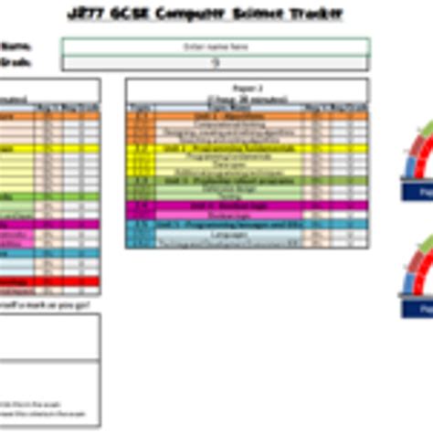 Ocr J277 Gcse Tracking Sheet