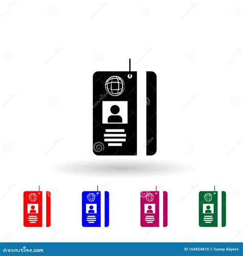 Press Pass Id Card Multi Color Icon Simple Glyph Flat Vector Of Media Icons For Ui And Ux