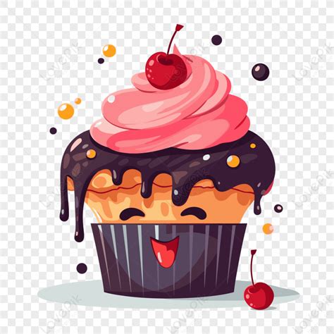 생일 컵케익 벡터클립 아트상표만화 Png 일러스트 무료 다운로드 Lovepik