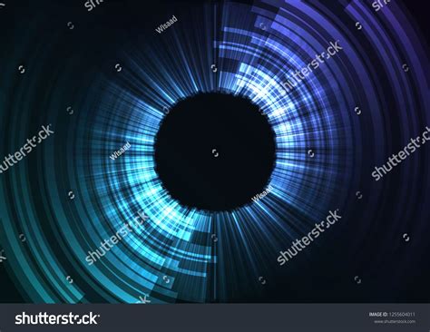Blue Abstract Circle Background Digital Overlap Layer Line Simple Technology Design Template