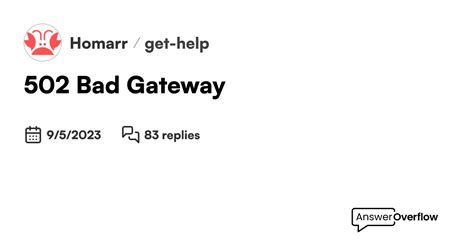 502 Bad Gateway Homarr