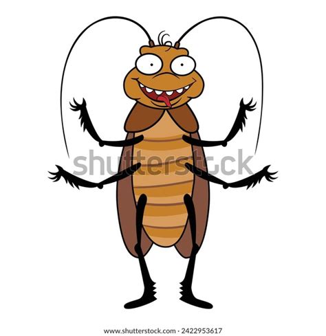 Funny Smiling Cockroach Icon Cartoon Vector Stock Vector Royalty Free 2422953617 Shutterstock