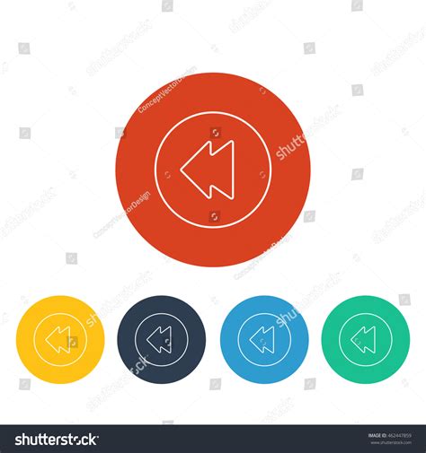 Vector Illustration Backward Button Icon Stock Vector Royalty Free 462447859 Shutterstock