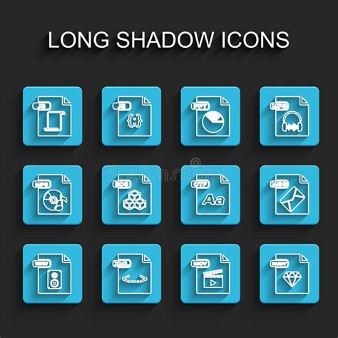 Datei Xml Js Mov Ruby 3ds Msg Und Otf Icon Vektor Vektor Abbildung Illustration Von