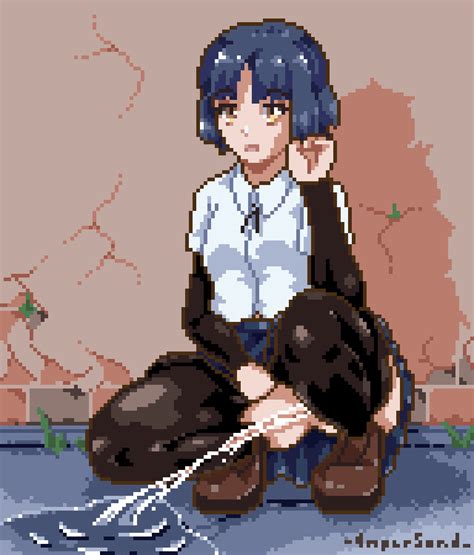 Rule 34 1girls 4mper5and Animated Blue Hair Bocchi The Rock Clothes Pull Looking At Viewer