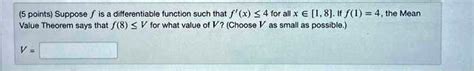 Solved 5 Points Suppose F Is A Differentiable Function Such That Fx