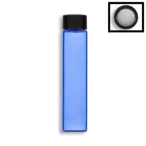 8ml Glass Blue Vials W Black Ps Lined Cap Case Of 306