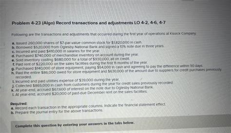 Solved Problem 4 23 Algo Record Transactions And