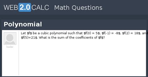 View Question Polynomial