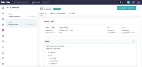 Managing Inspections Facilio Documentation