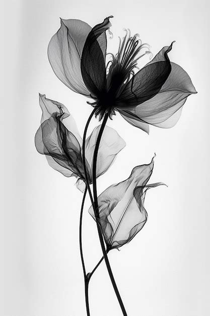 Premium Ai Image A Black And White Photograph Of A Flower With A