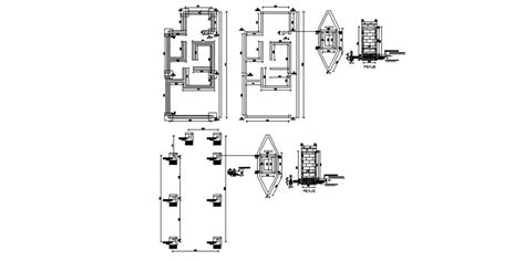 Foundation Plan And Wall Detail 2d View Cad Construction Block Layout Dwg File