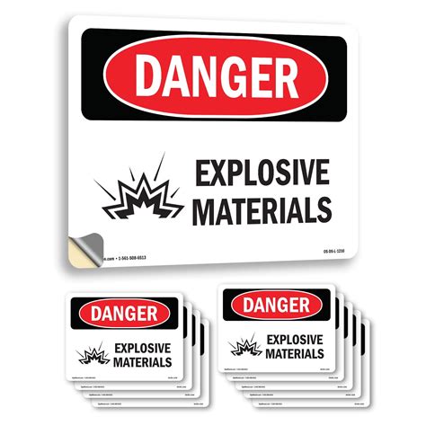 Explosive Materials Osha Danger Vinyl Decal Label 18 Inch X 12 Inch