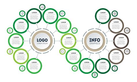 15 부분으로 기술 또는 교육 과정의 인포 그래픽 정보 차트 또는 다이어그램의 템플릿입니다 15 개의 옵션과 수평 에코 비즈니스 프리젠 테이션 개념 0명에 대한 스톡 벡터