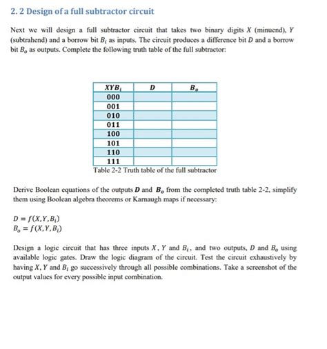 Solved Design Of A Full Subtractor Circuit Next We Will Chegg Com