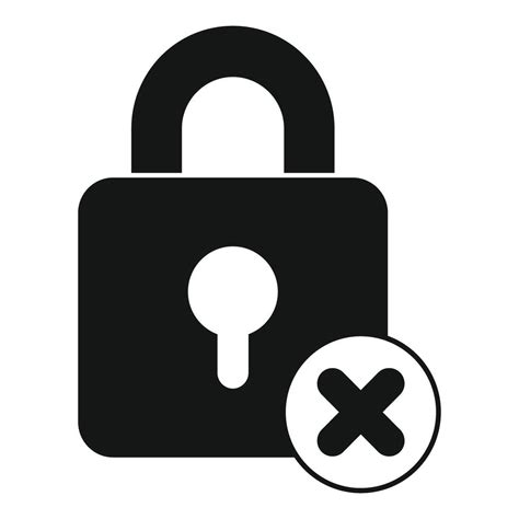 Black Closed Padlock With Cross Showing Access Denied 49555083 Vector