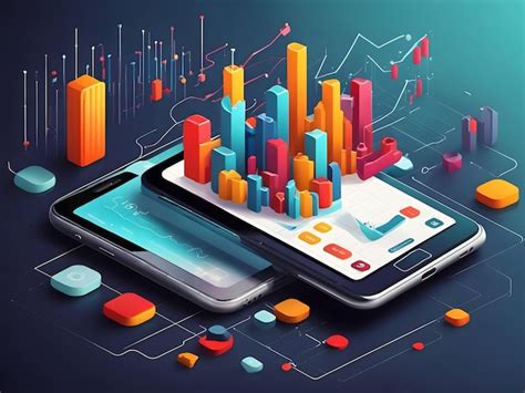 Premium Ai Image Flat Illustration Of Application Of Smartphone With Business Graph And