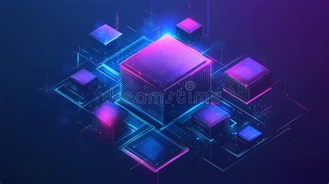 Abstract 3d Render Of Digital Data Cubes Stock Illustration Illustration Of Render Pathways