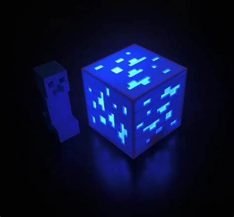 Stl File Minecraft Diamond Ore Lamp 💎・3d Printable Model To Download・cults
