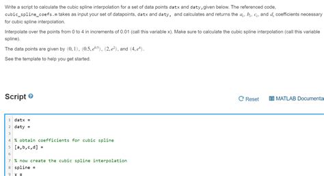Write A Script To Calculate The Cubic Spline