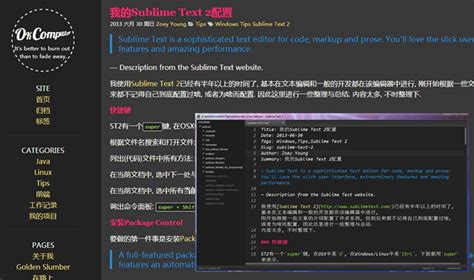 安装配置 我的 Sublime Text 23 配置 Ok Computer