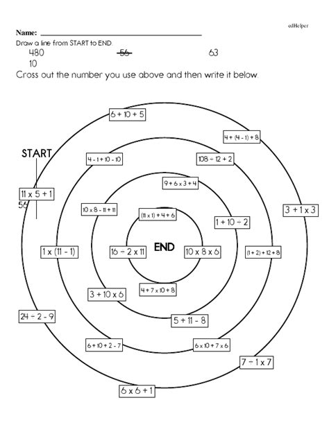 Circle Math With Order Operations