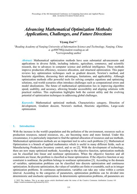 Pdf Advancing Mathematical Optimization Methods Applications Challenges And Future Directions