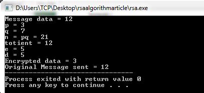 RSA Algorithm In C And C Encryption And Decryption