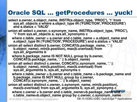 Ppt Db 15 Developing Performance Oriented Odbcjdbc Openedge