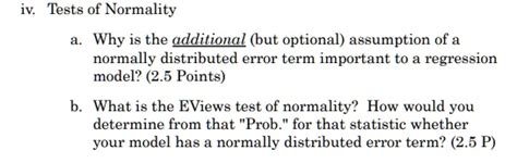 Solved Tests Of Normality Why Is The Additional But Optional