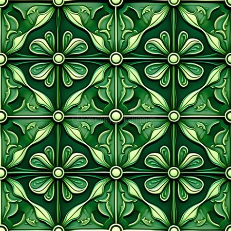 Green Tile Pattern For Decoration Stock Illustration Illustration Of