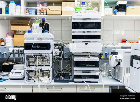 advanced analytical instrumentation in a laboratory featuring hplc and