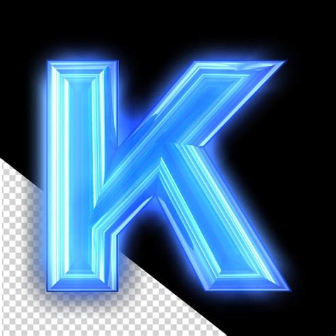 Premium Psd Blue Neon Symbol Letter K