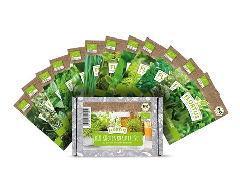 BIO Küchenkräuter Set 12 Sorten BIO Kräutersamen Sets von FLORTUS