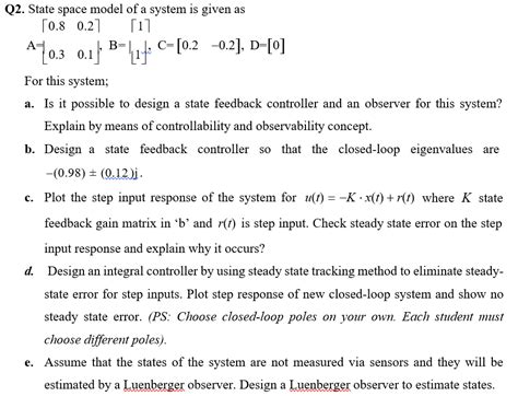 Solved In This Part You Can Use MATLAB Simulink Or Any Chegg