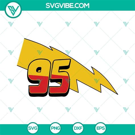 Cars Lightning Mcqueen 95 Svg Files Png Dxf Eps Files Lightning