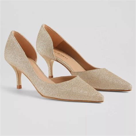 L K Bennett Hazel Dorsay Courts Pumps Kitten Heels 9 39 Champagne