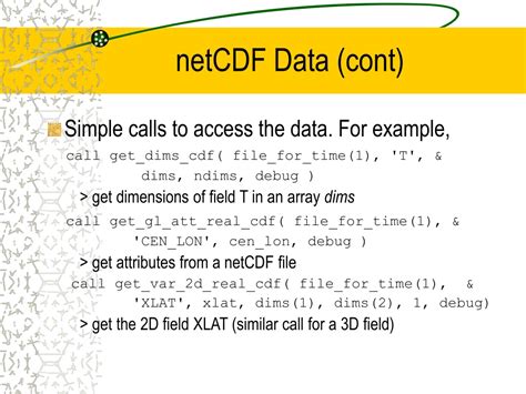 Ppt Post Processing Netcdf Data In Wrf With Ncl Powerpoint