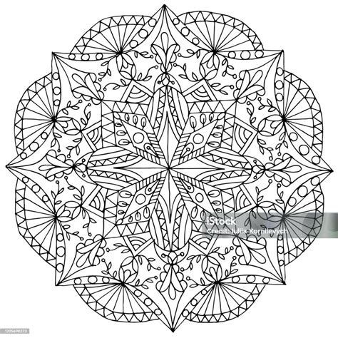 Vetores De Colorir A Mandala De Página De Colorir Desenho Para Arteterapia E Meditação Ornamento
