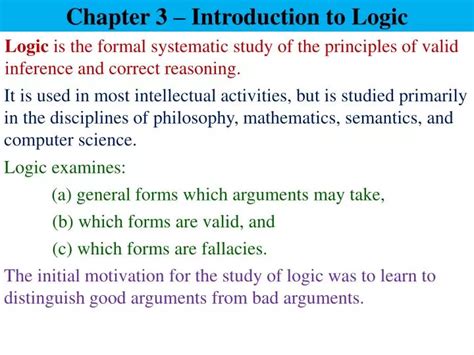 PPT Chapter Introduction To Logic PowerPoint Presentation Free Download ID