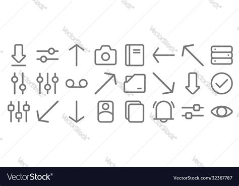 Interface Line Icons Linear Set Quality Line Set Vector Image