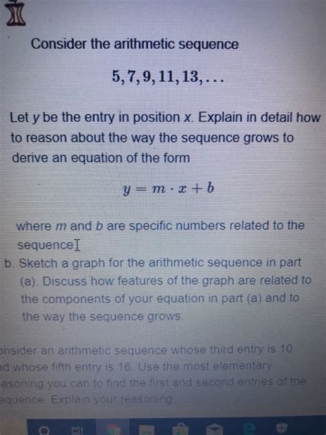 Solved Consider The Arithmetic Sequence 579 11 13