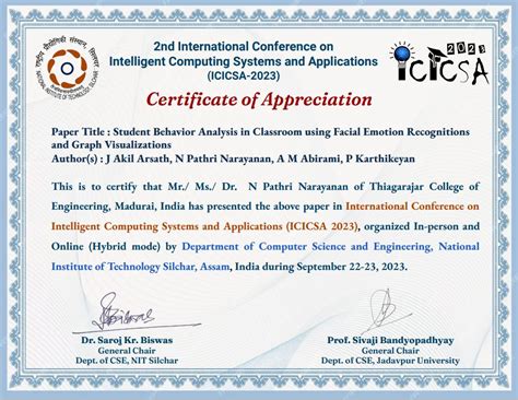 Pathri Narayanan N On Linkedin Conferencepaper Research Thankyou