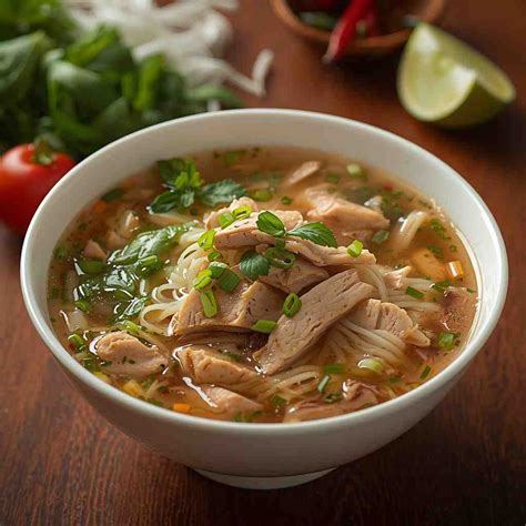 Vietnamese Chicken Pho With Rice Noodles