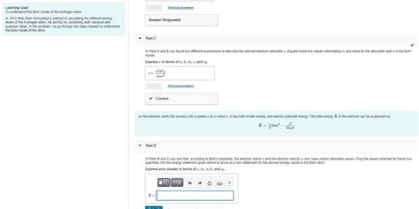 Solved Learning Goal To Understand The Bohr Model Of The Chegg