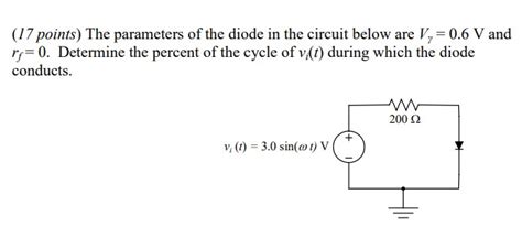 Solved 17 Points The Parameters Of The Diode In The Chegg Com