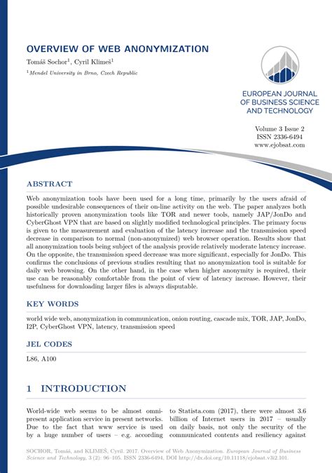 Pdf Overview Of Web Anonymization