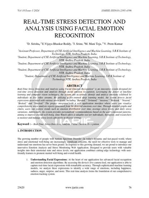 Real Time Stress Detection And Analysis Using Facial Emotion