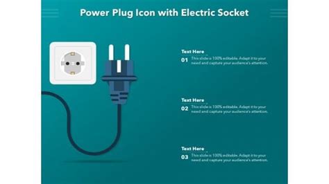Power Plug Icon With Electric Socket Powerpoint Templates Slides And Graphics