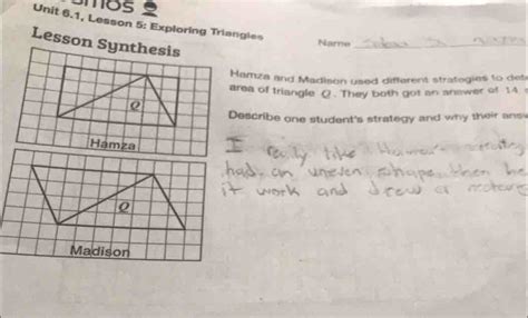 Solved Unit 61 Lesson 5 Exploring Triangles Lesson Synthesis Name